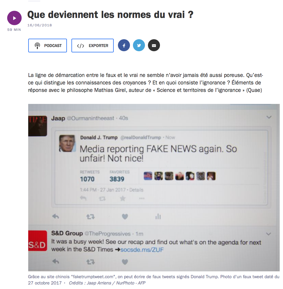 Que deviennent les normes du vrai? – Mathias Girel